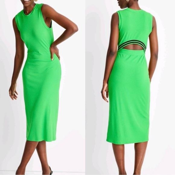 Future Collective | Dresses | Future Collective Green Sleeveless Cutout ...
